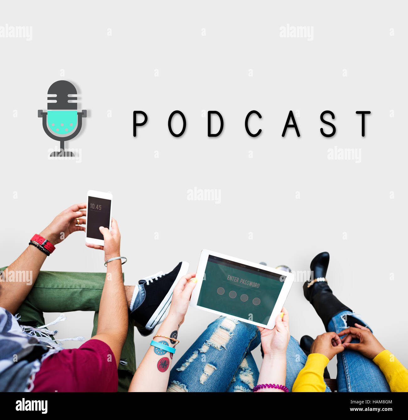 Microphone Audio Podcast Broadcast Media Graphic Concept Stock Photo ...