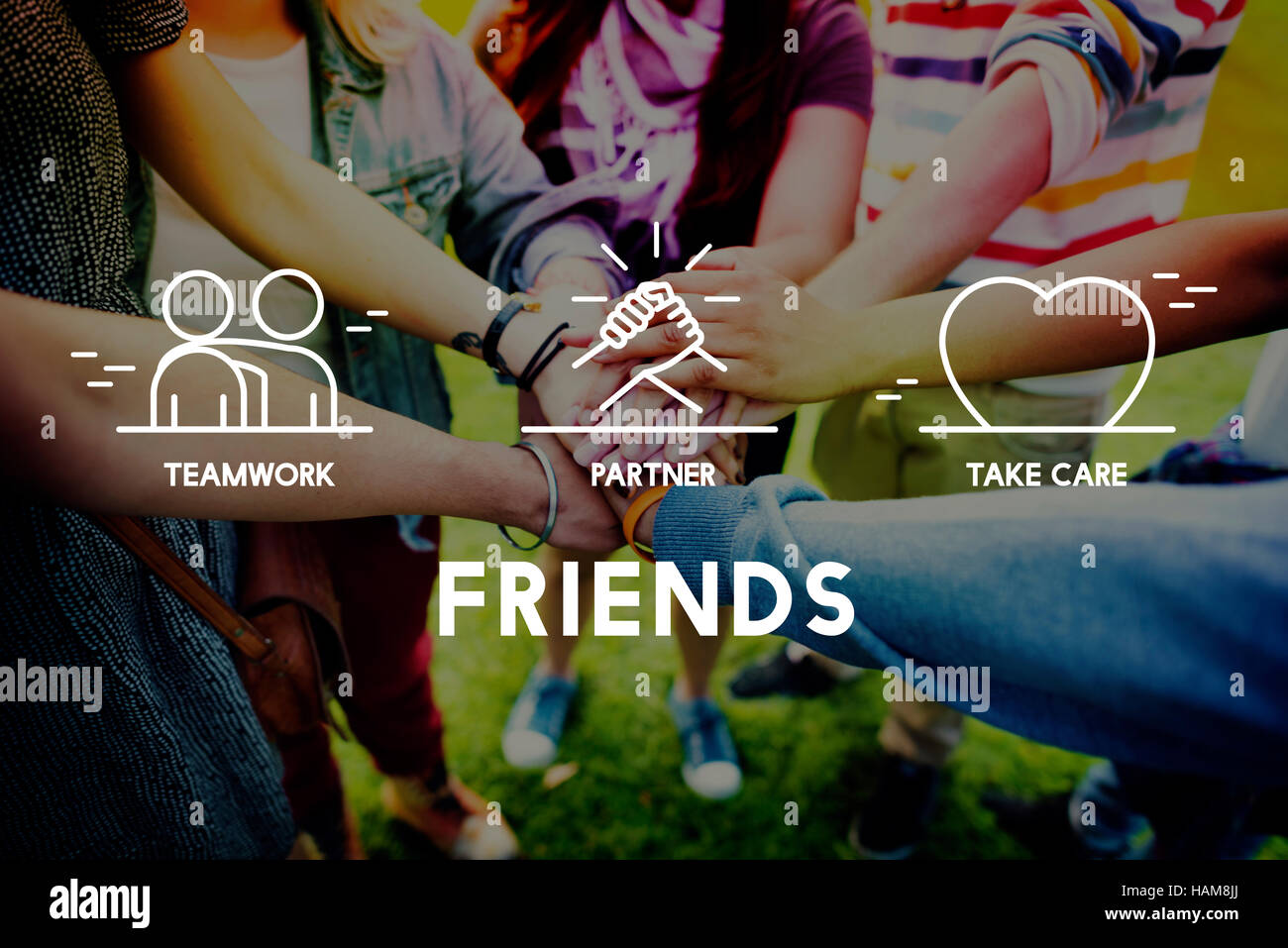 Friends Partner Take Care Teamwork Concept Stock Photo - Alamy