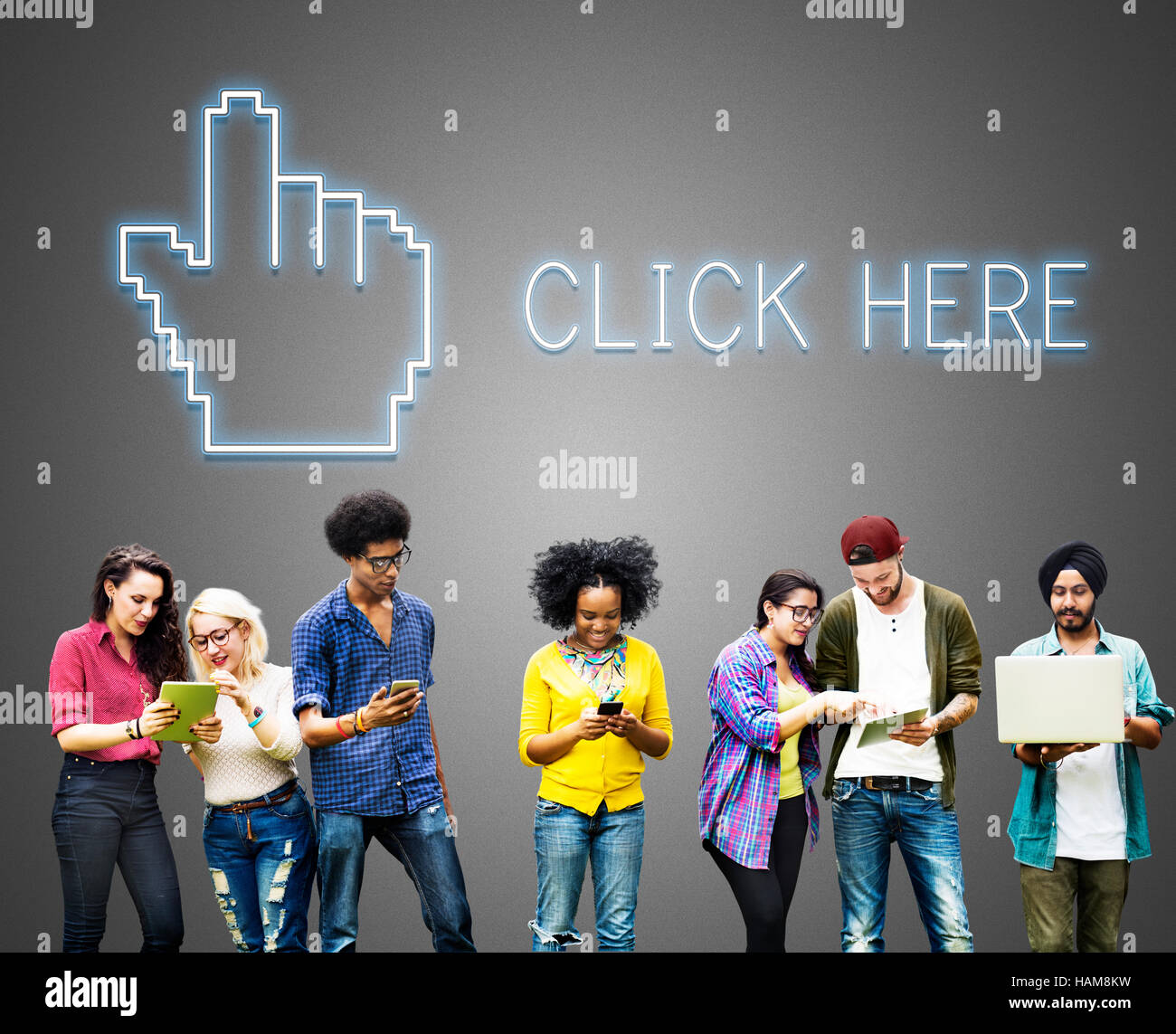 Digital Internet Connection Icon Mouse Pointer Concept Stock Photo - Alamy