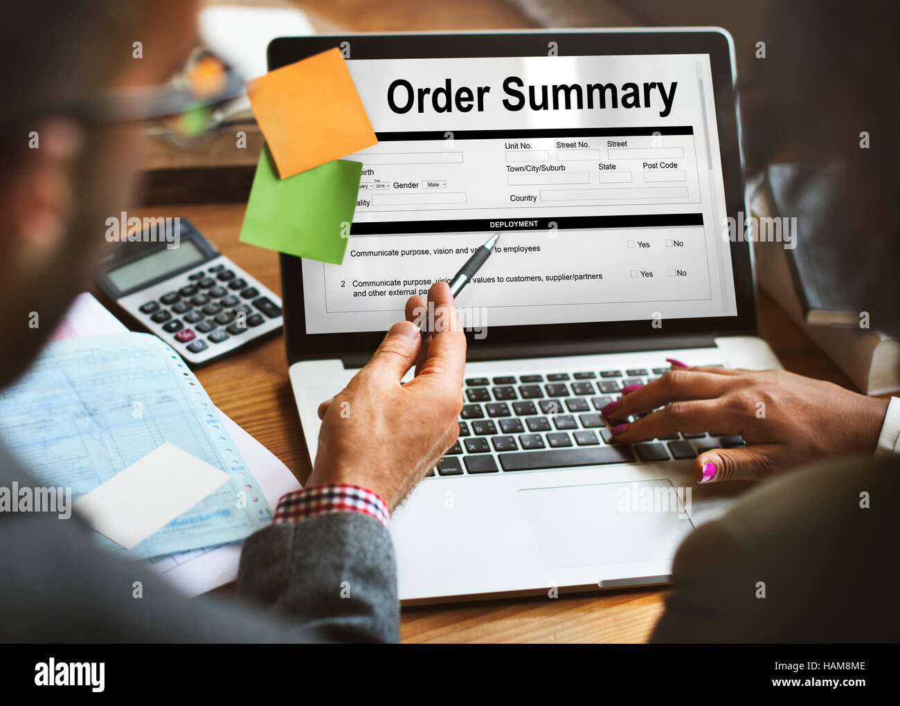 Order Summary Document Form Invoice Concept Stock Photo - Alamy