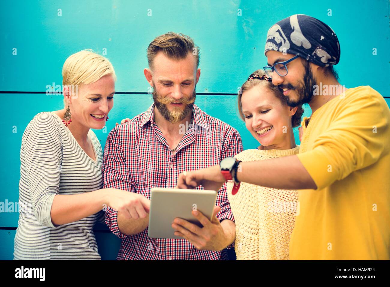 Group Of People Browsing Internet Concept Stock Photo - Alamy