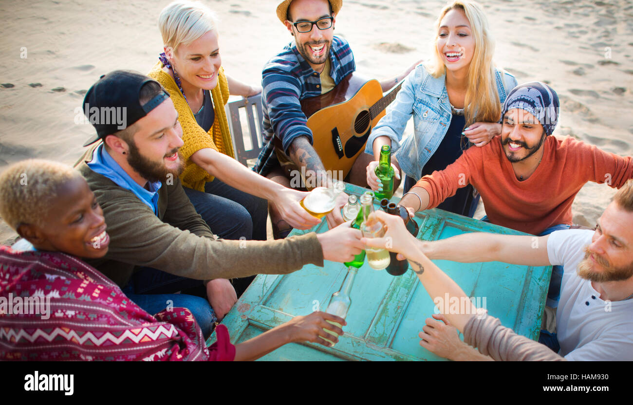 Group Of People Drinking Togetherness Concept Stock Photo - Alamy