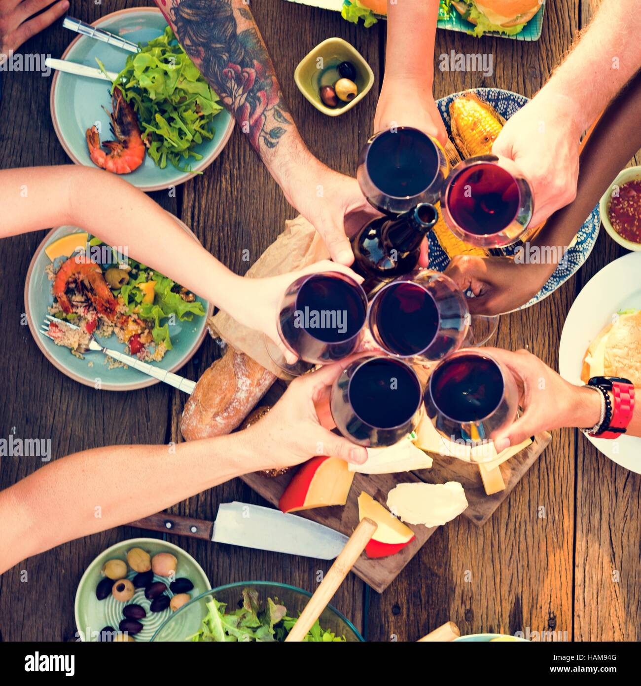 Group Of People Dining Concept Stock Photo - Alamy