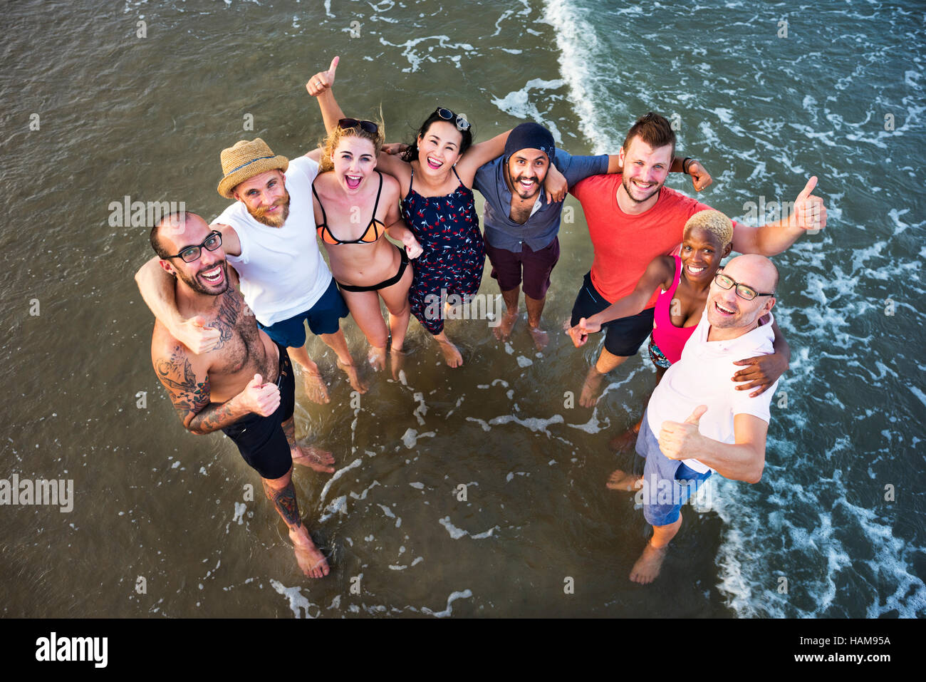 Young People Standing Near Sea Concept Stock Photo - Alamy