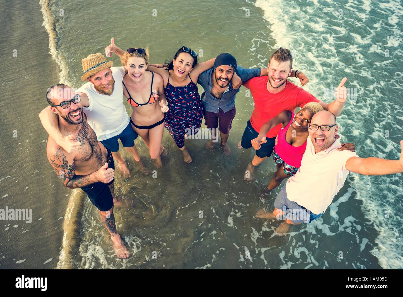 Young People Standing Near Sea Concept Stock Photo - Alamy