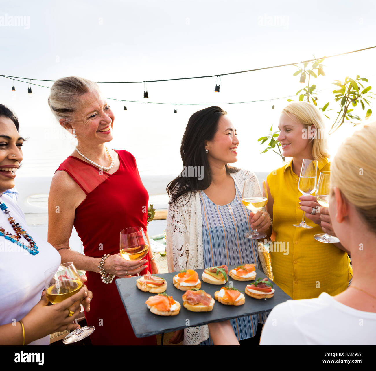 Group Of People Dining Concept Stock Photo - Alamy