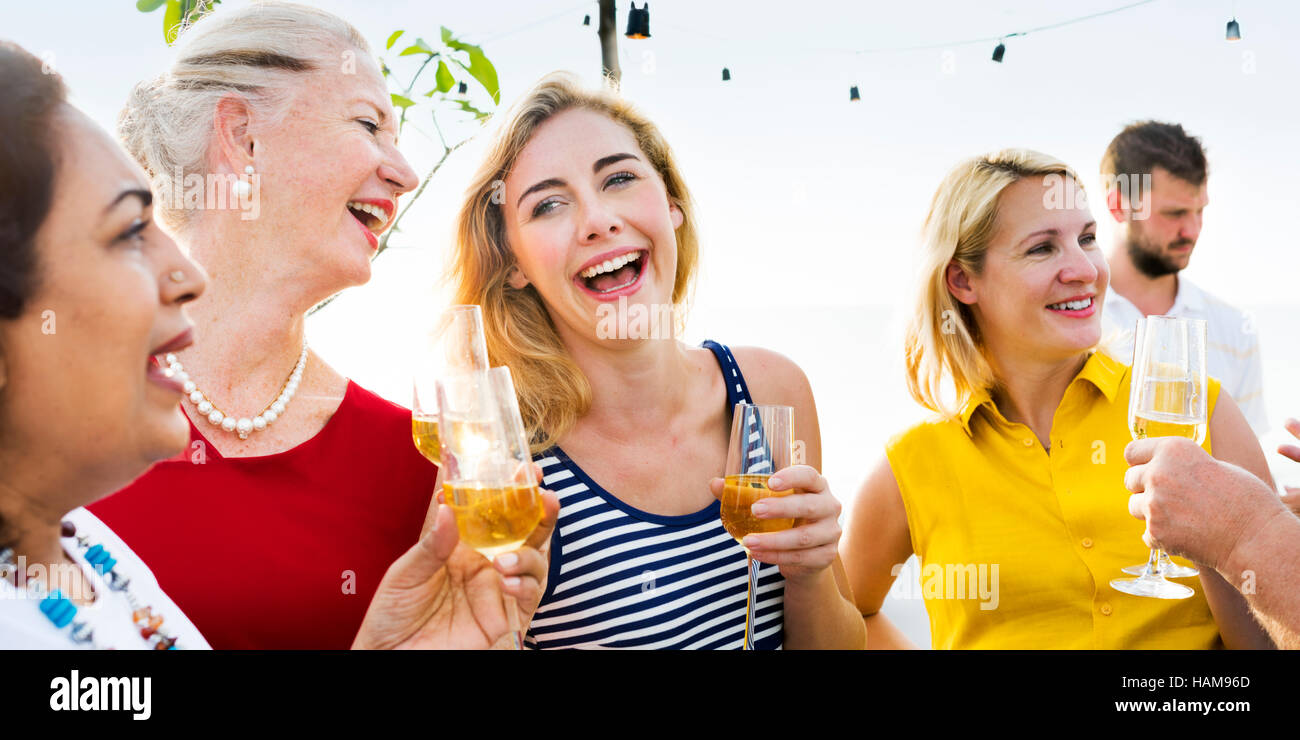 Group Of People Party Concept Stock Photo - Alamy