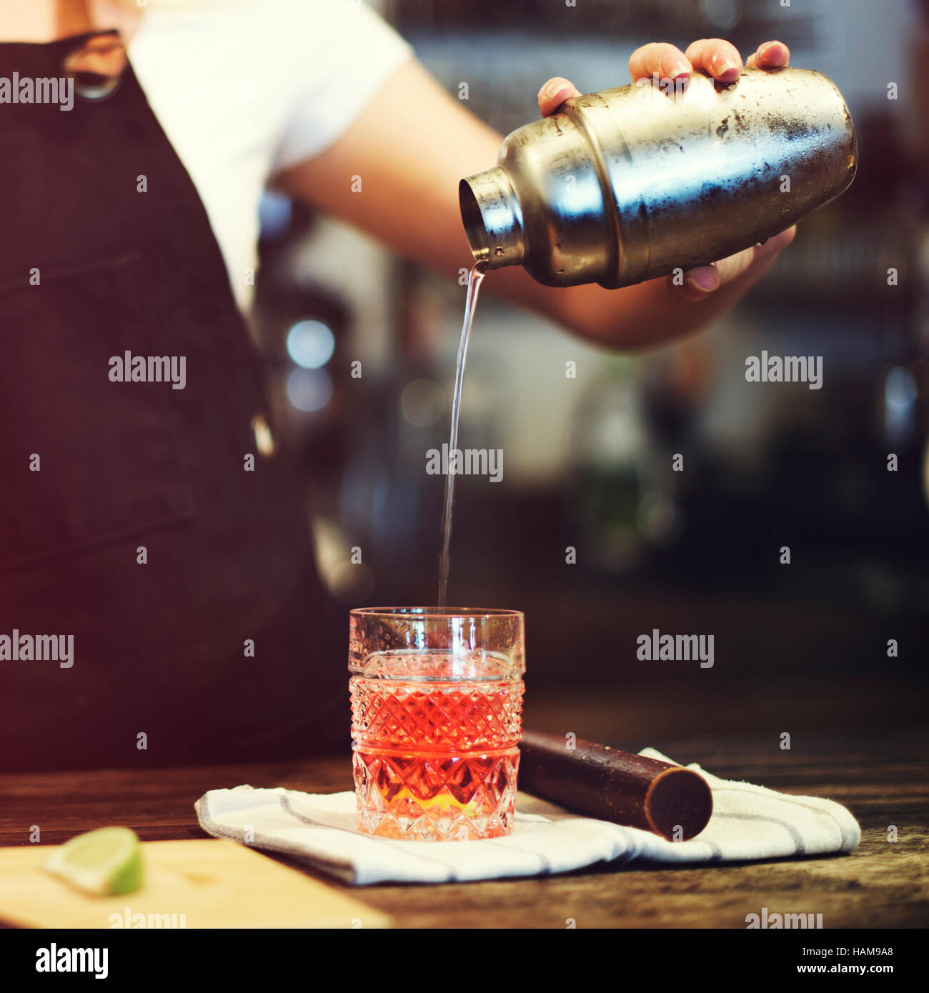 Barista Cafe Coffee Uniform Apron Service Shop Concept Stock Photo - Alamy