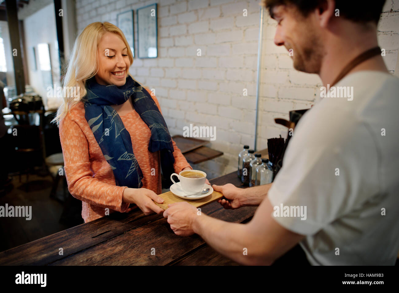 Barista Cafe Restaurant Cafeteria Customer Serve Concept Stock Photo ...