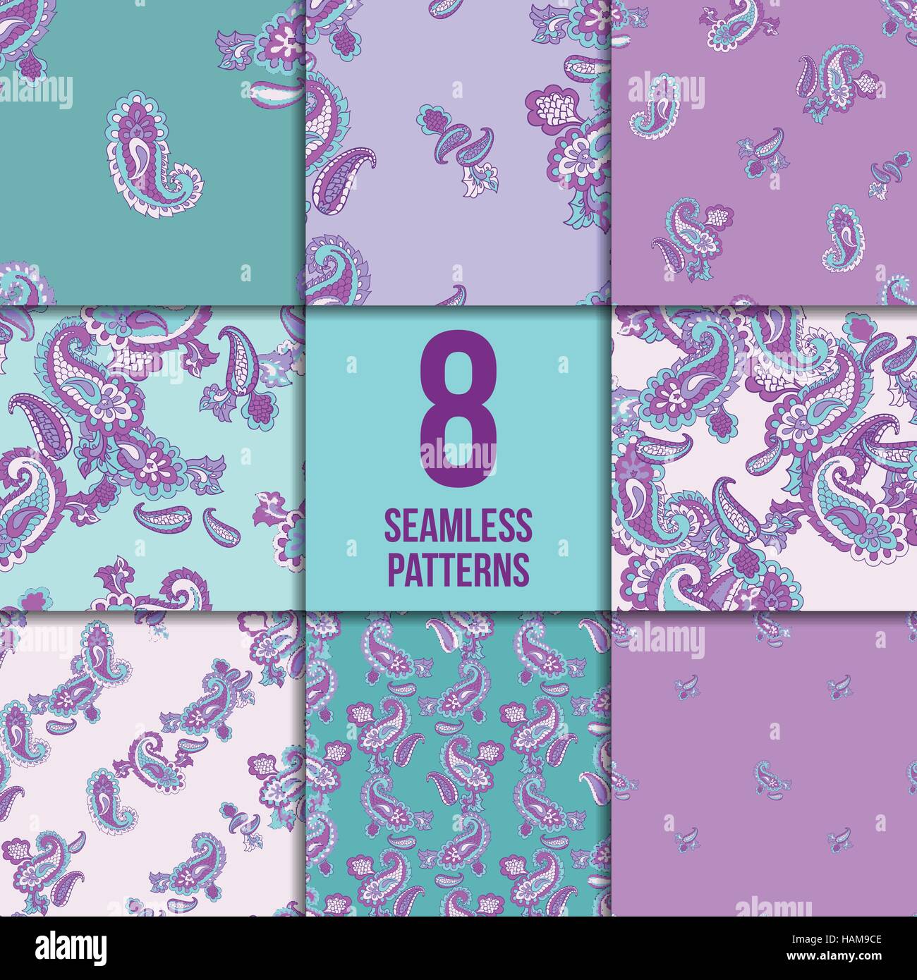 Seamless paisley pattern set Stock Vector Image & Art - Alamy