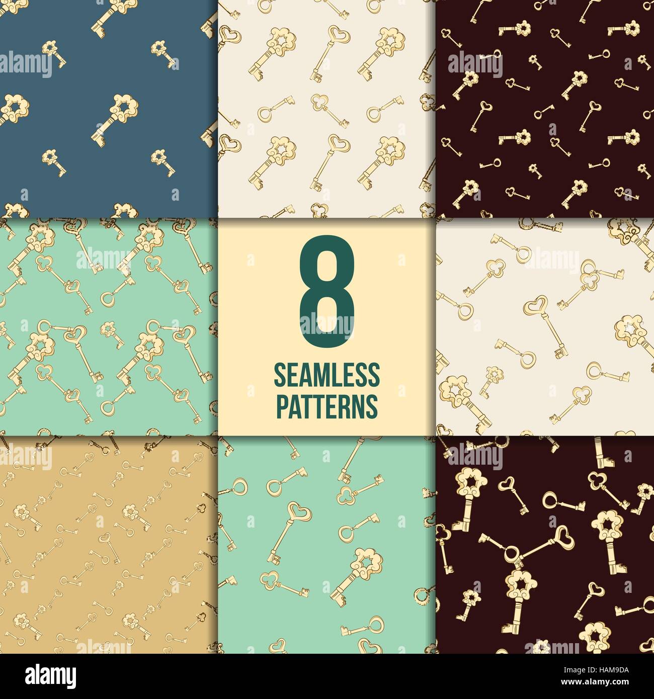 Seamless keys pattern set Stock Vector Image & Art - Alamy