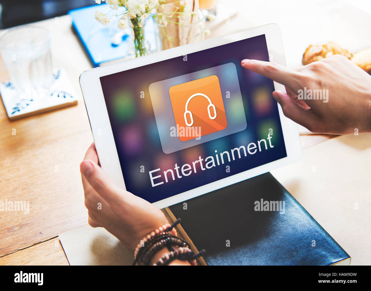Digital Music Streaming Multimedia Entertainment Online Concept Stock ...