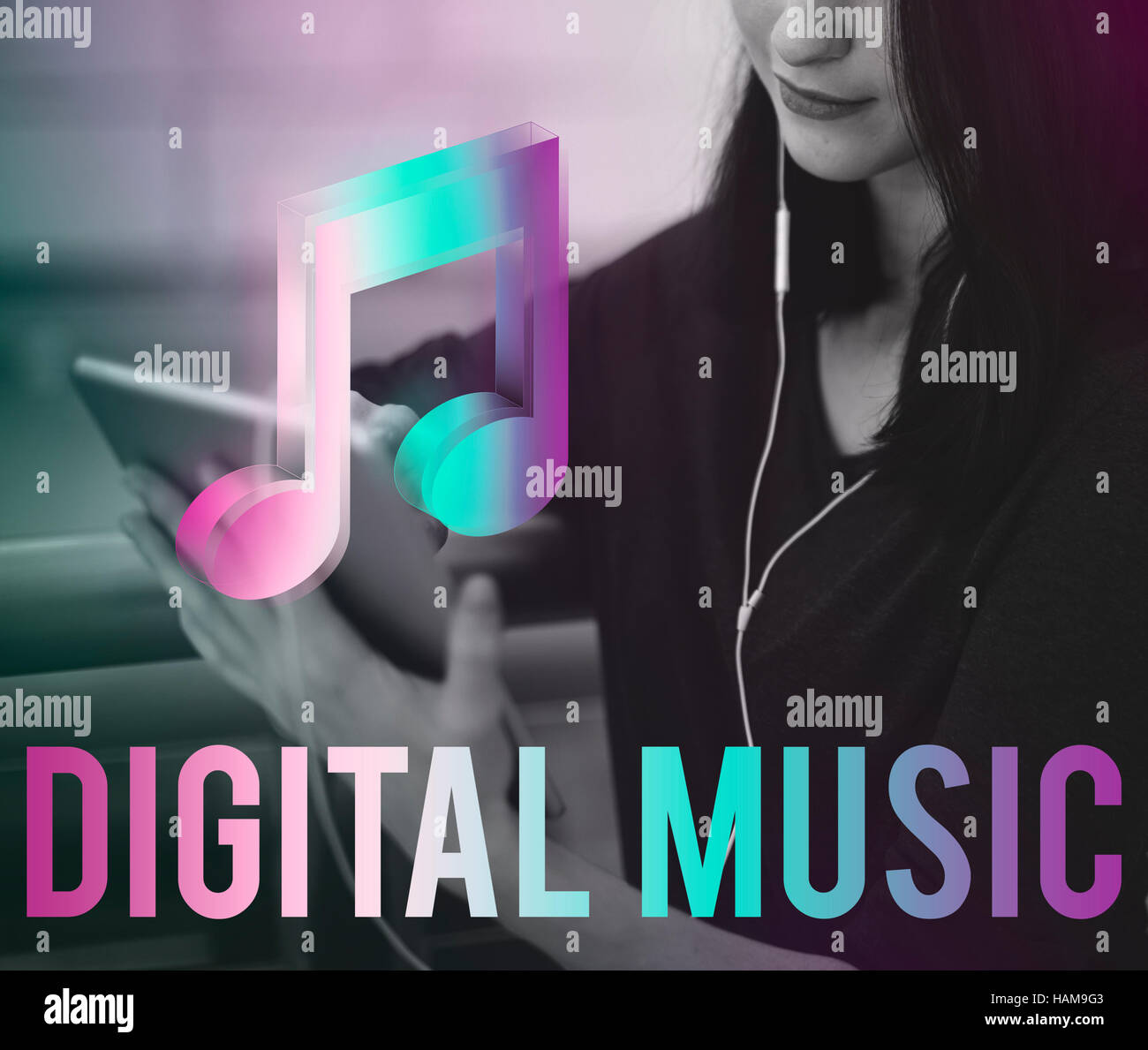 Digital Music Streaming Online Entertainment Media Concept Stock Photo ...