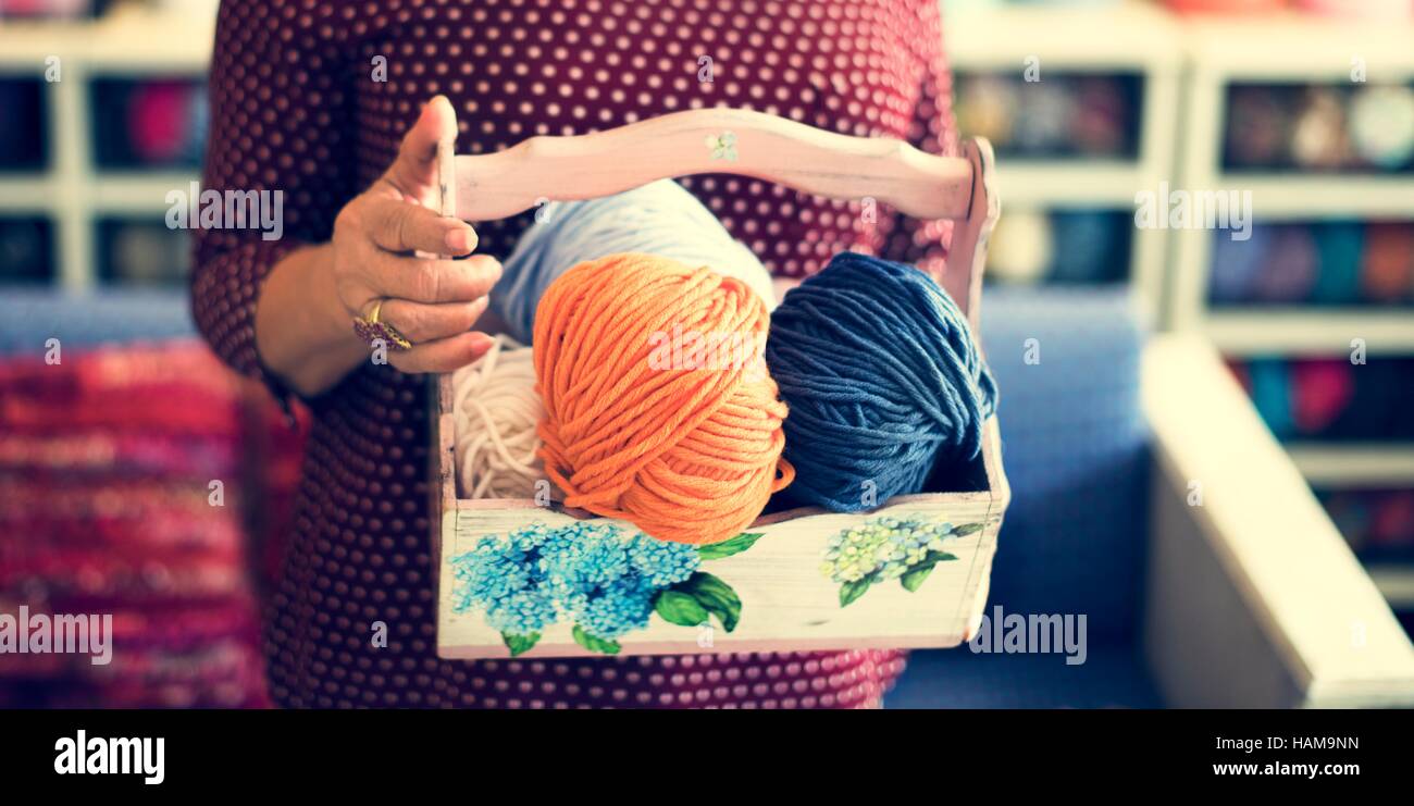 Knitting Knit Needle Yarn Needlework Craft Scarf Concept Stock Photo ...