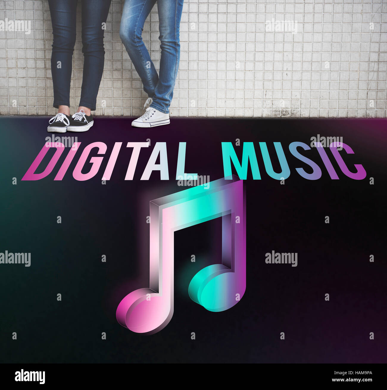 Digital Music Streaming Multimedia Entertainment Online Concept Stock ...