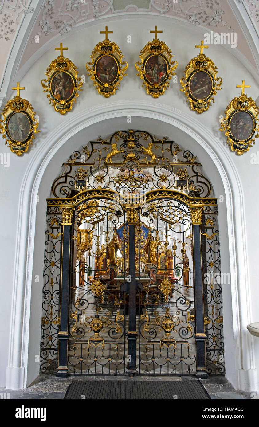 Entrance gate Austrian grave, Fürstengruft, Stift Stams Cistercian ...