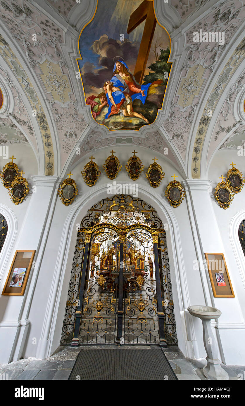 Entrance gate of Austrian grave and ceiling paintings, Fürstengruft ...