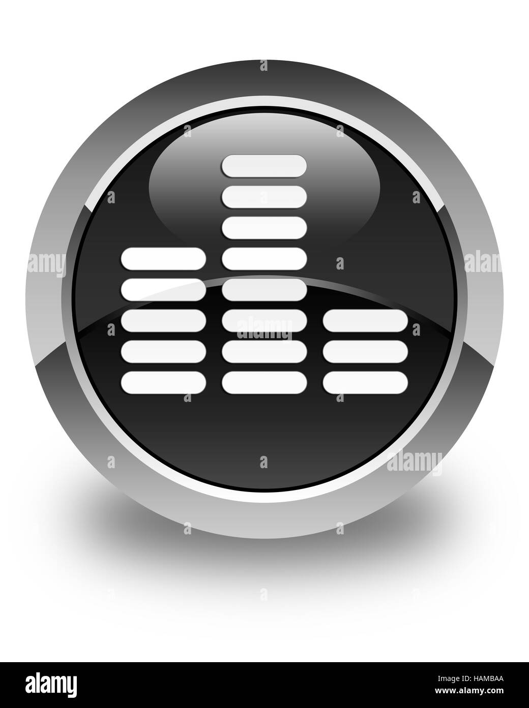 Equalizer icon on black Black and White Stock Photos & Images - Alamy