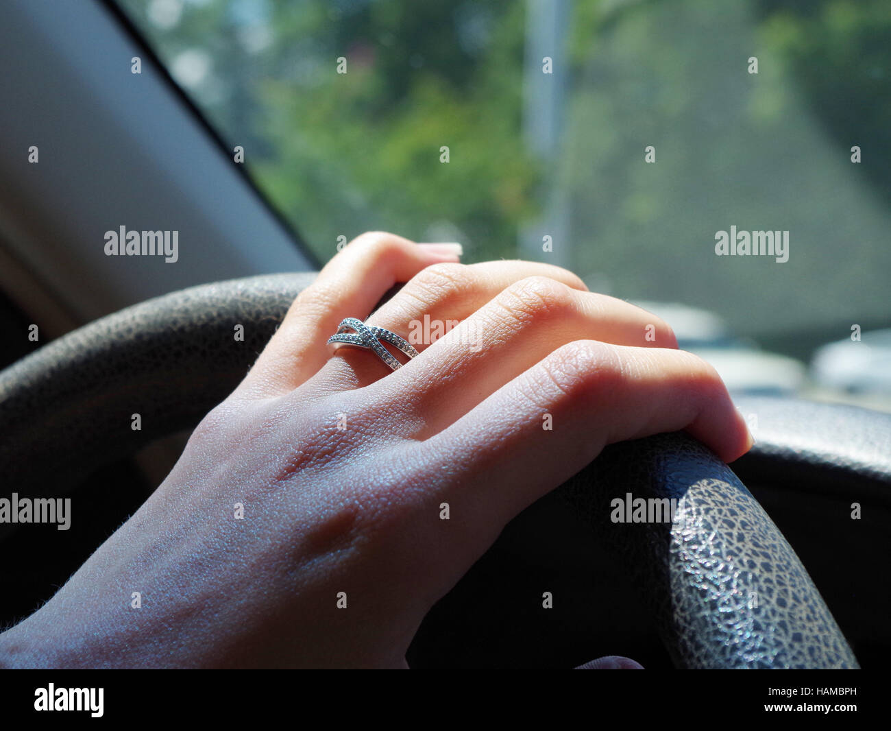 Female hand with ring on Stock Photo - Alamy