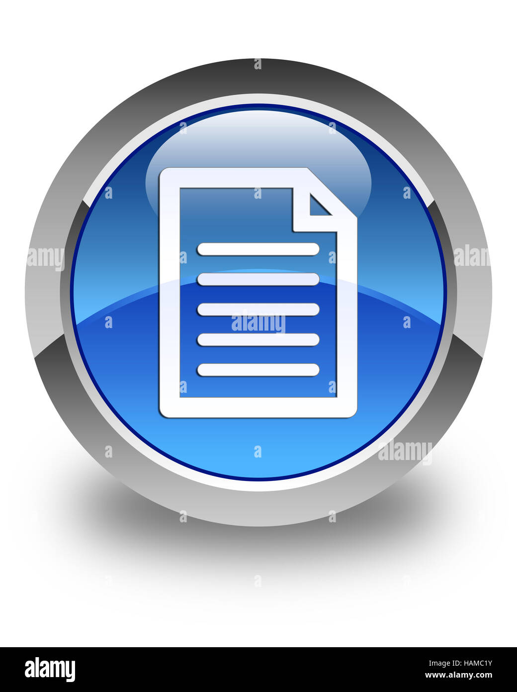 Page icon isolated on glossy blue round button abstract illustration ...