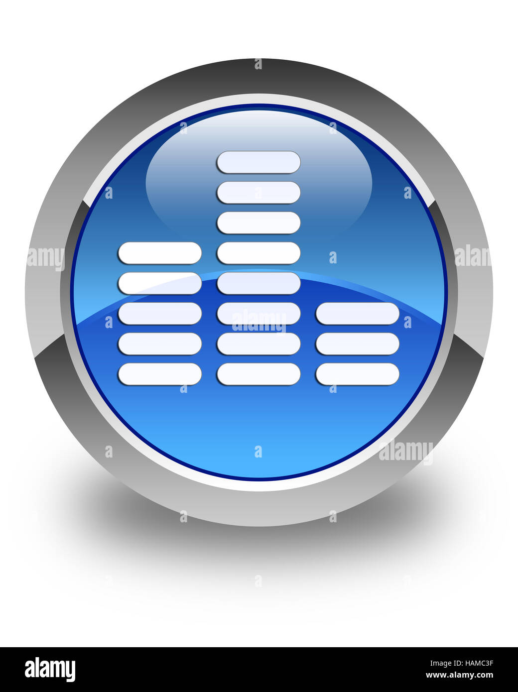 Equalizer icon isolated on glossy blue round button abstract ...