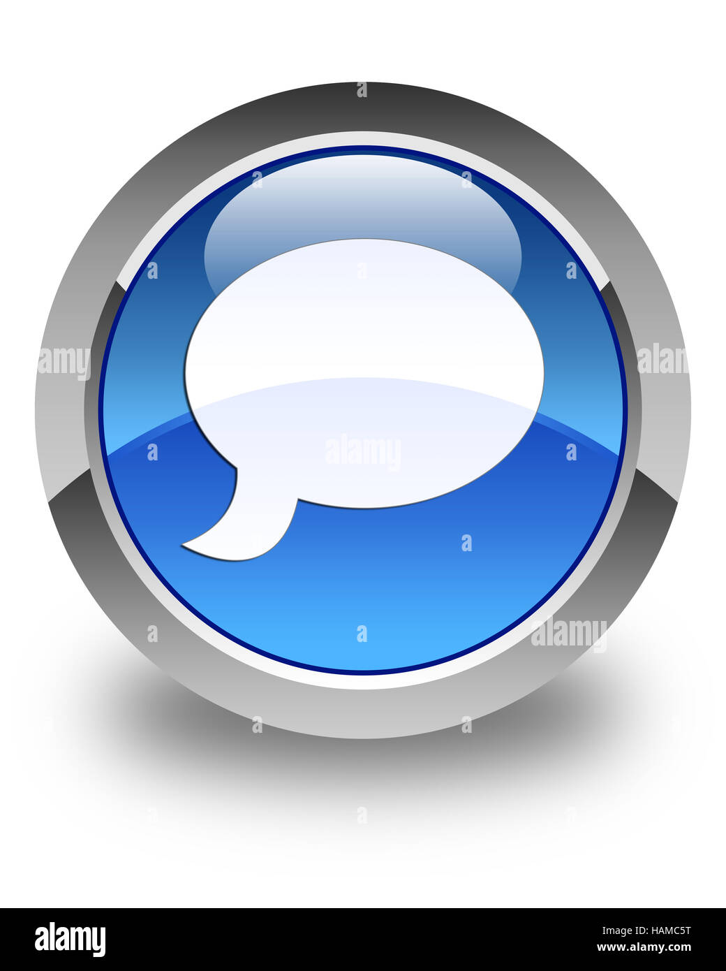 Chat icon isolated on glossy blue round button abstract illustration ...
