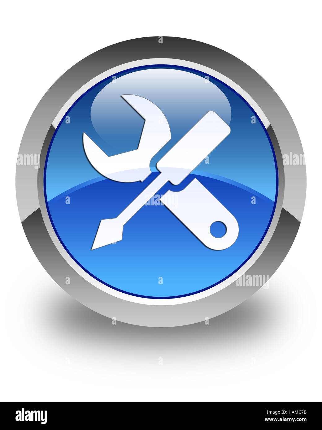 Blue settings symbol icon hi-res stock photography and images - Alamy
