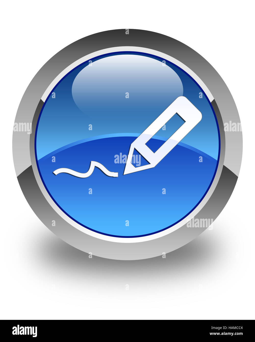 Sign up icon isolated on glossy blue round button abstract illustration ...