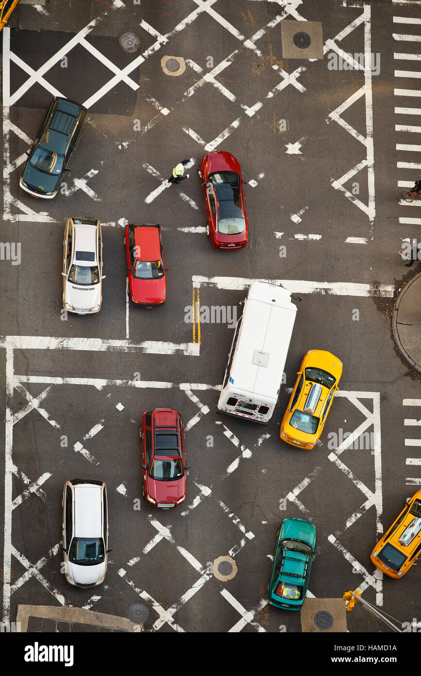 aerial view of nyc traffic from above Stock Photo - Alamy