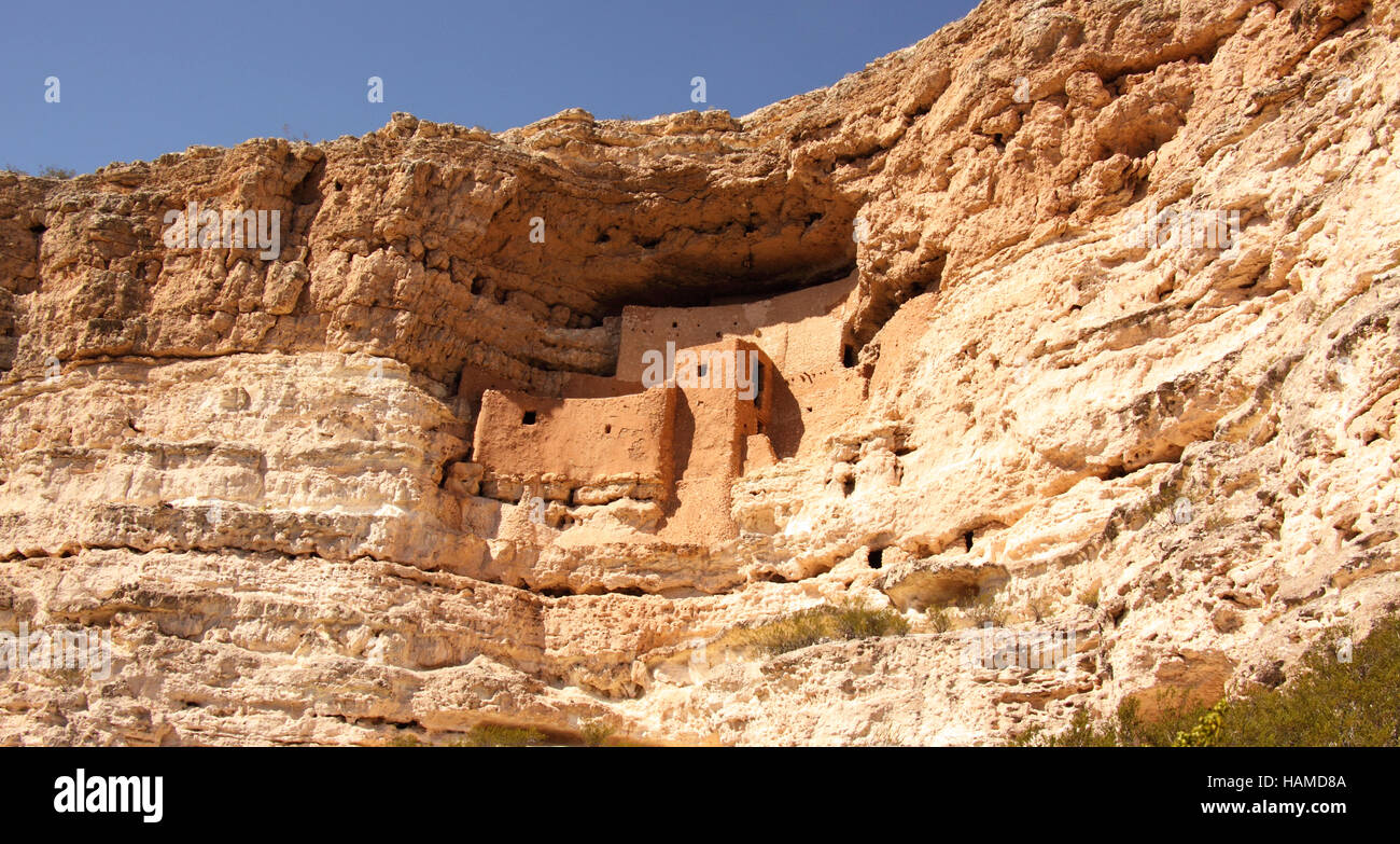 A view of Montezuma's Castle nestled into its cliff side in Arizona ...