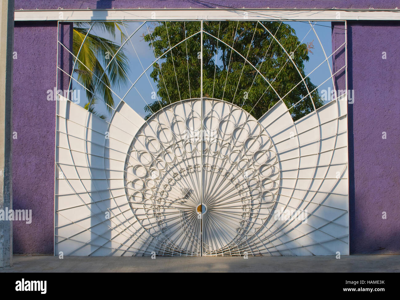 Iron gate and fence, Acapulco, Mexico Stock Photo - Alamy