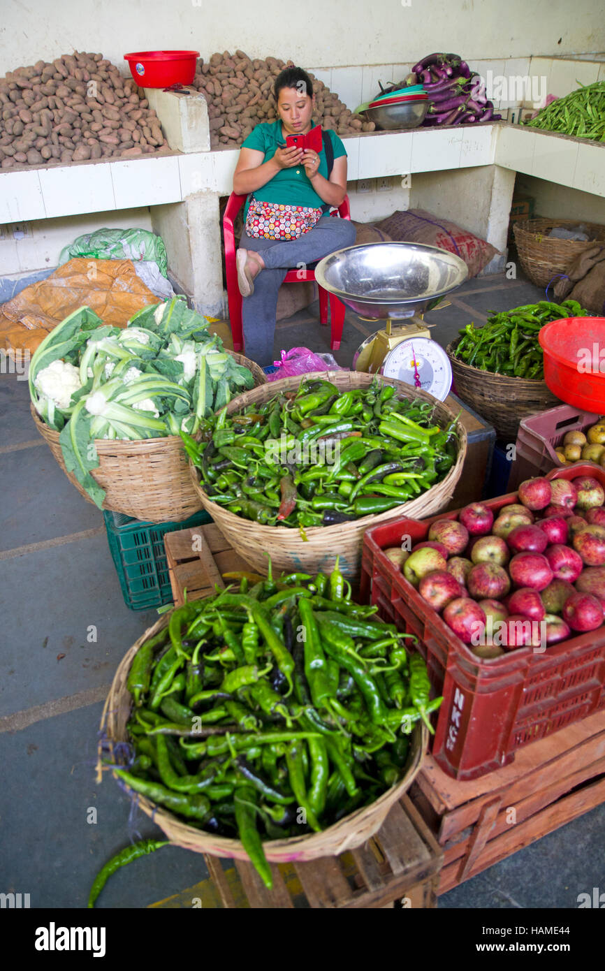 The Weekend Market in Thimphu Stock Photo - Alamy