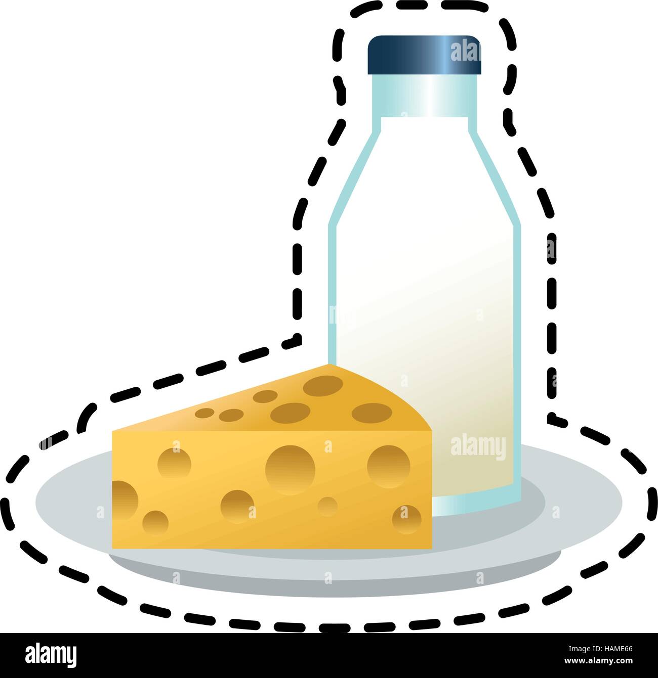 Isolated milk bottle and cheese design Stock Vector Image & Art - Alamy