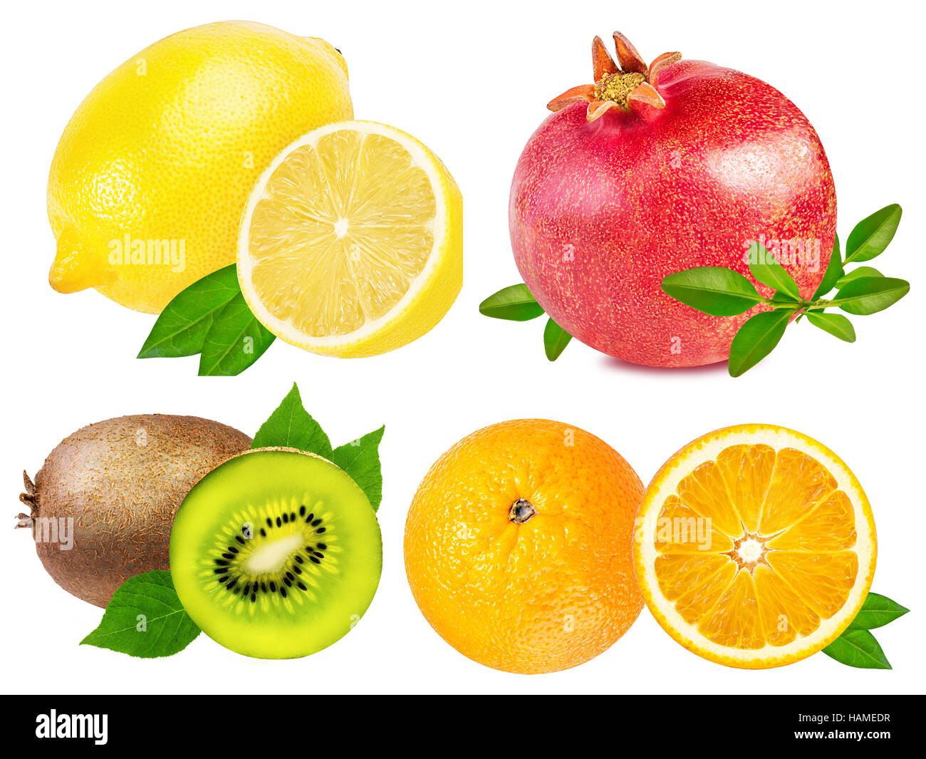 Collection of fruits isolated on white background Stock Photo - Alamy