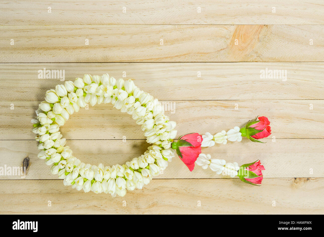 Pink flower garland buddhist temple hi-res stock photography and images ...