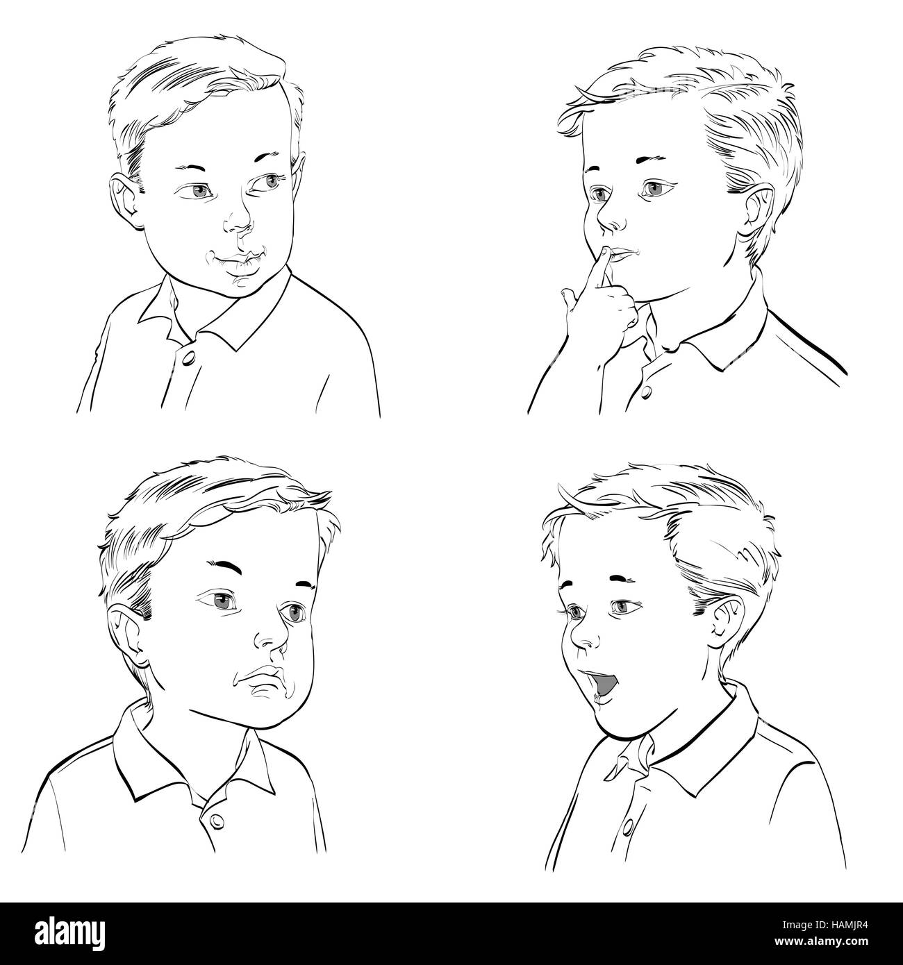 Set boy emotions Stock Vector Image & Art - Alamy