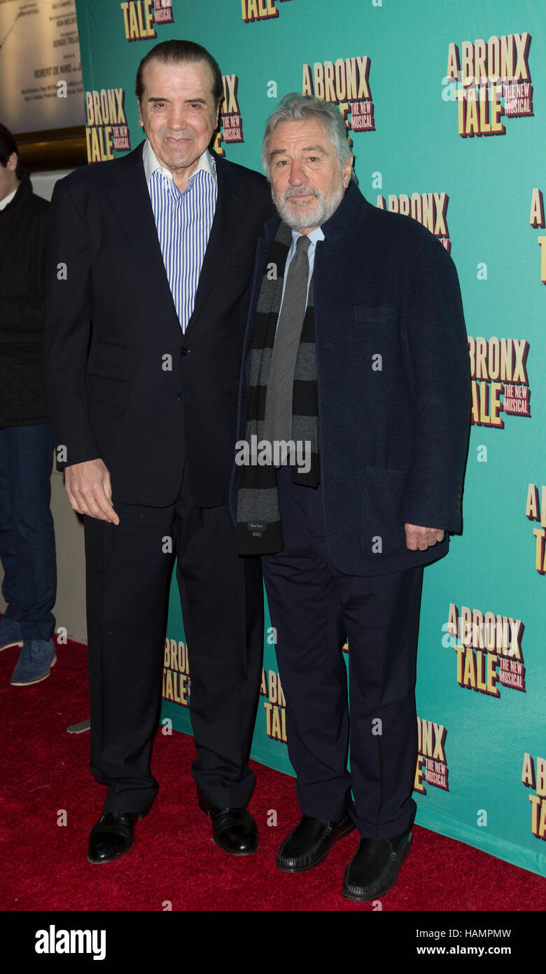 New York, USA. 01st Dec, 2016. Chazz Palminteri & Robert De Niro attend ...