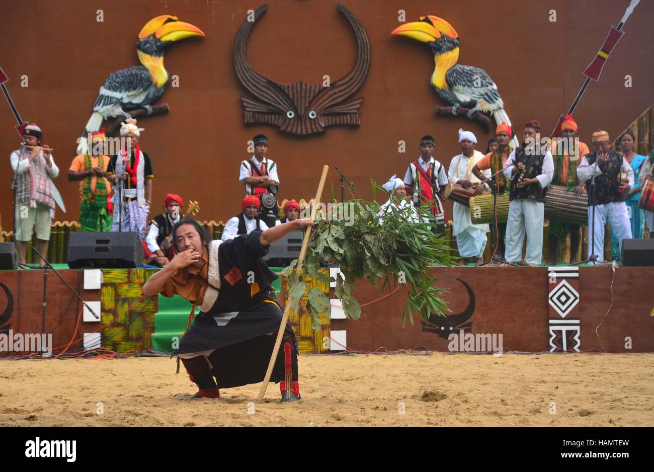 Kisama, India. 2nd Dec, 2016. Artist from Sikkim state perform a ...