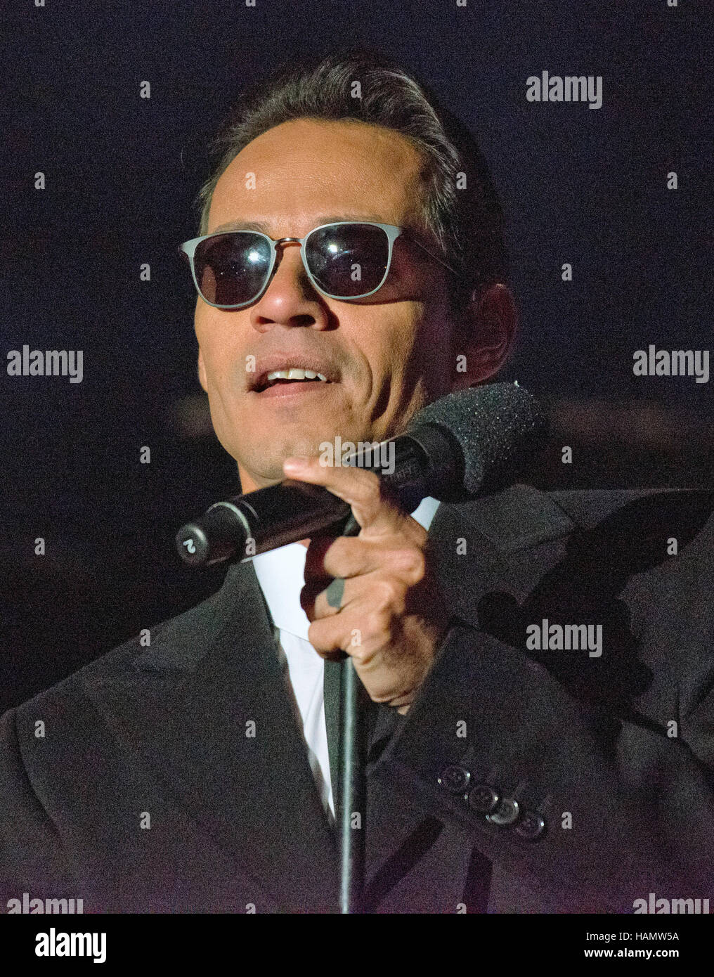 Singer Mark Anthony performs during the National Christmas Tree ...