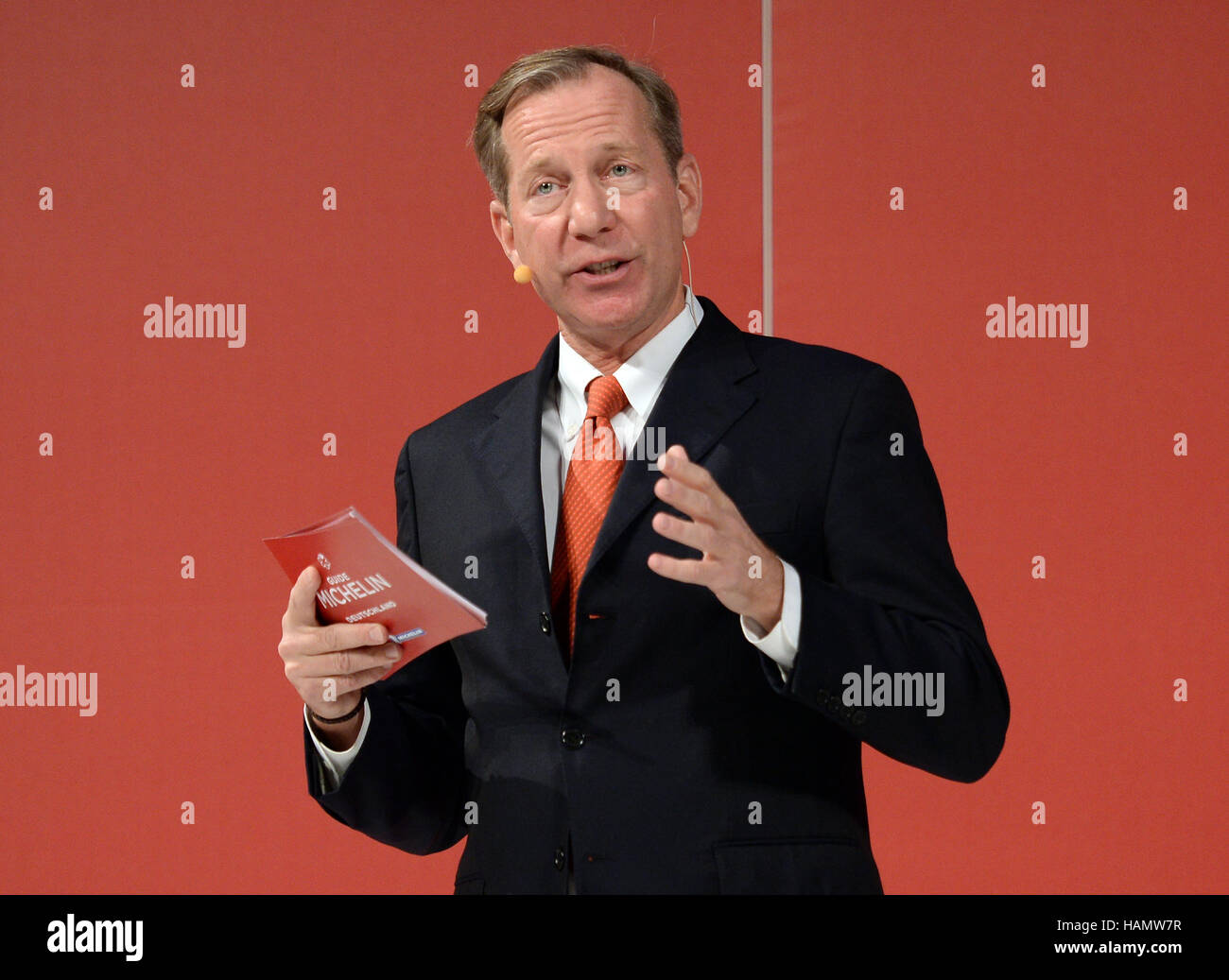 Michael Ellis, Managing Director of the 'Guide Michelin', on stage ...