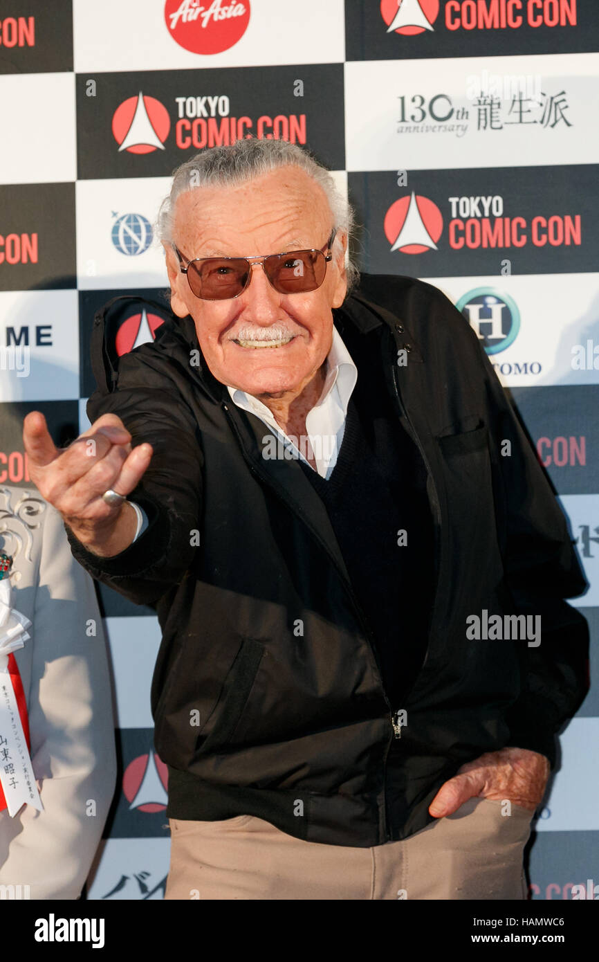 Tokyo, Japan. 2nd Dec, 2016. Comic book writer Stan Lee poses for the ...