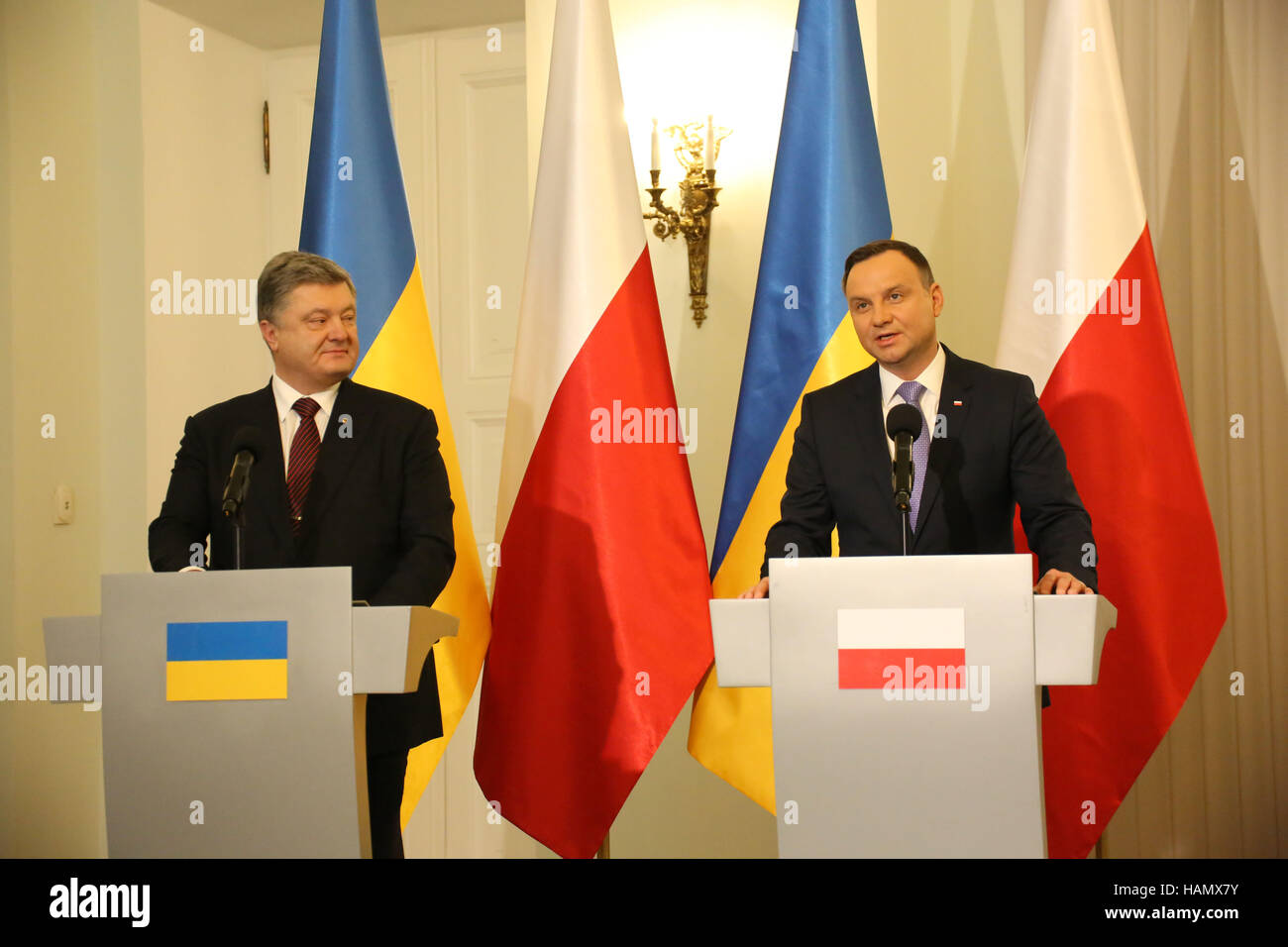 Poland, Warsaw, 2nd November 2016: President Andrzej Duda held joint ...