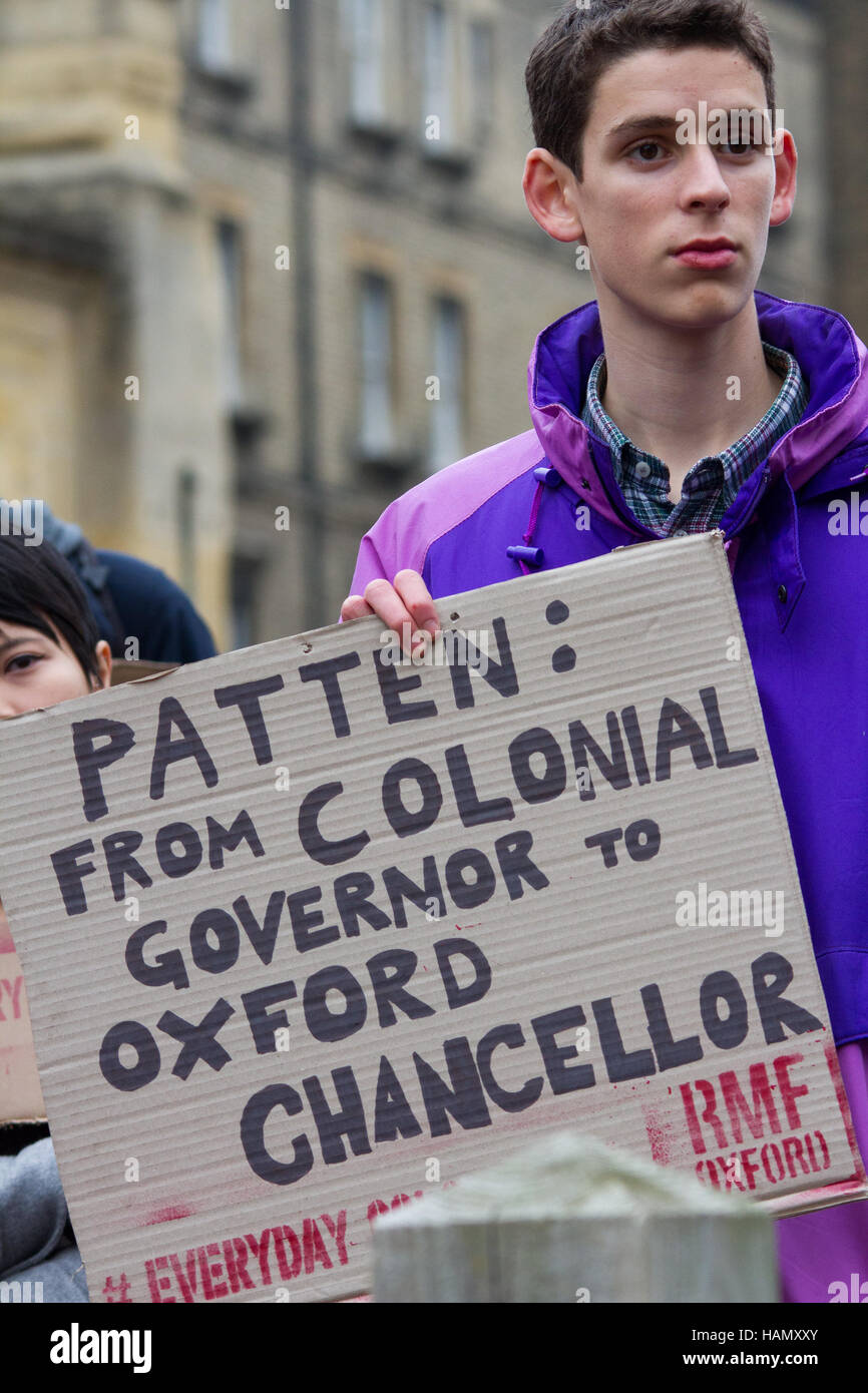 Oxford, UK. 2nd December 2016. Protesters from "Rhodes Must Fall ...
