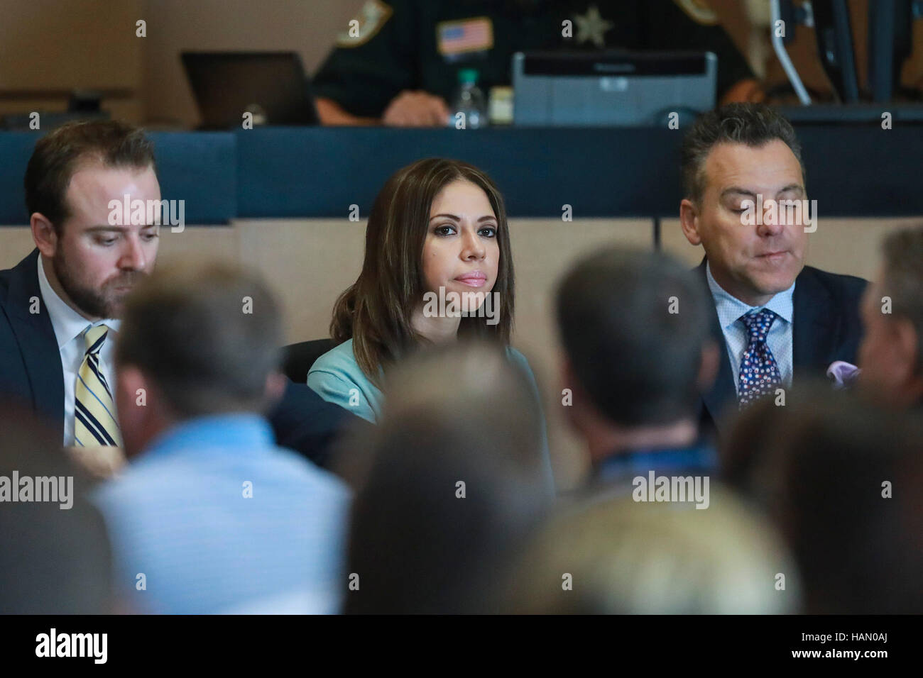 Florida, USA. 2nd Dec, 2016. Dalia Dippolito looks out at the pool of ...