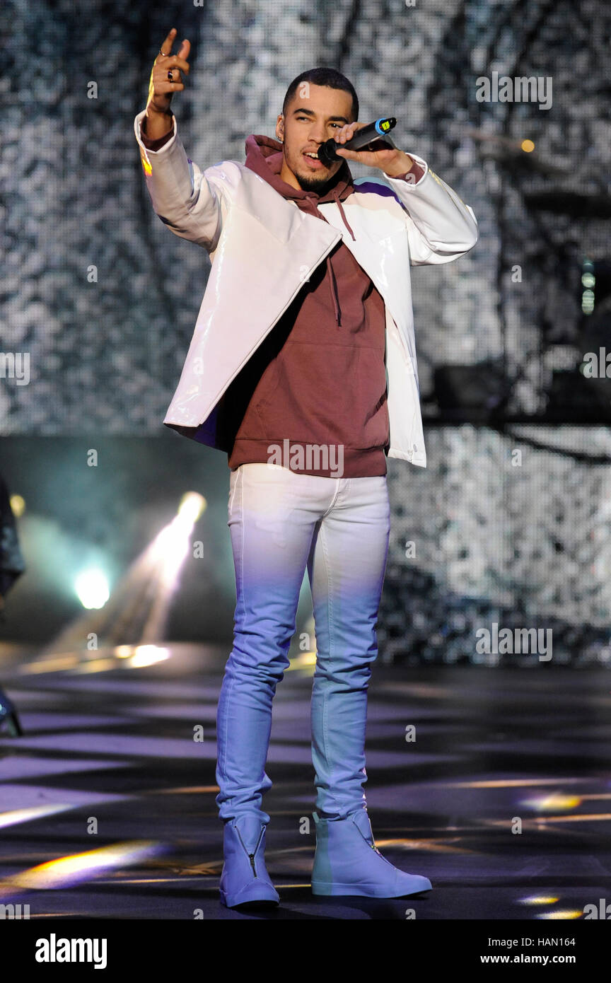 Singer Daecolm performs during the Rock The Runway themed Alcatel ...