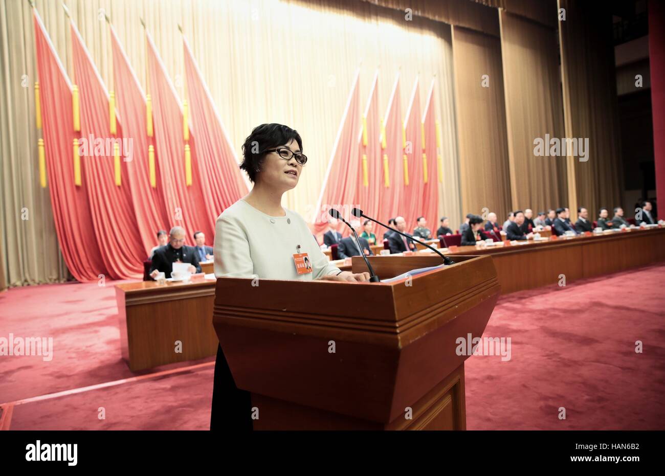 Beijing, China. 3rd Dec, 2016. Tie Ning, the newly-elected chairwoman ...