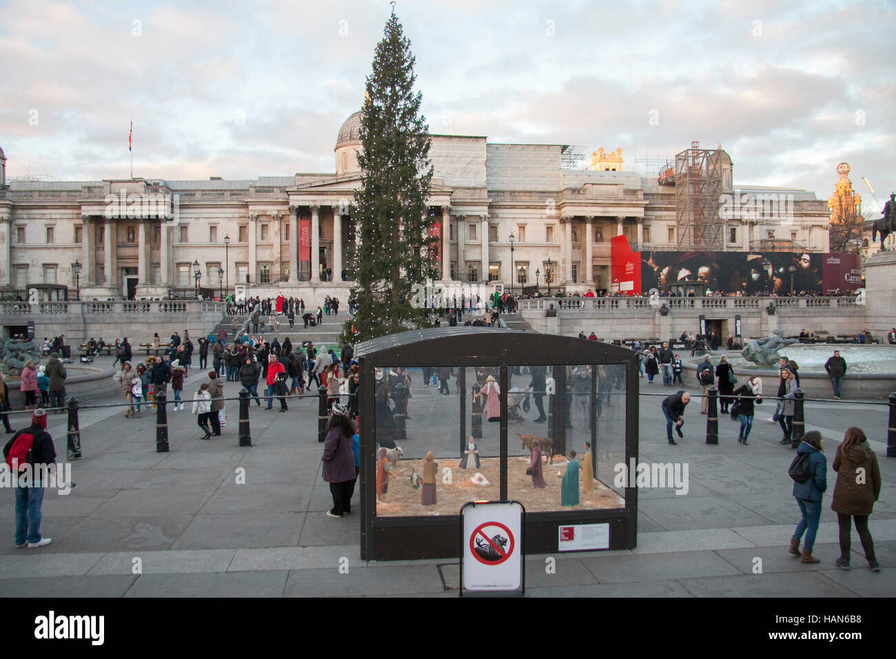 Trafalgar square christmas crib hi-res stock photography and images - Alamy
