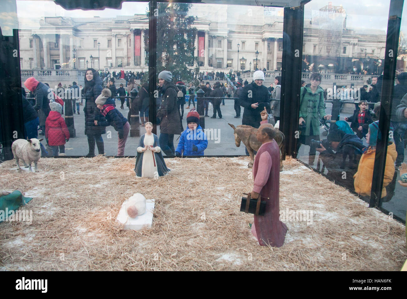 Trafalgar square christmas crib hi-res stock photography and images - Alamy