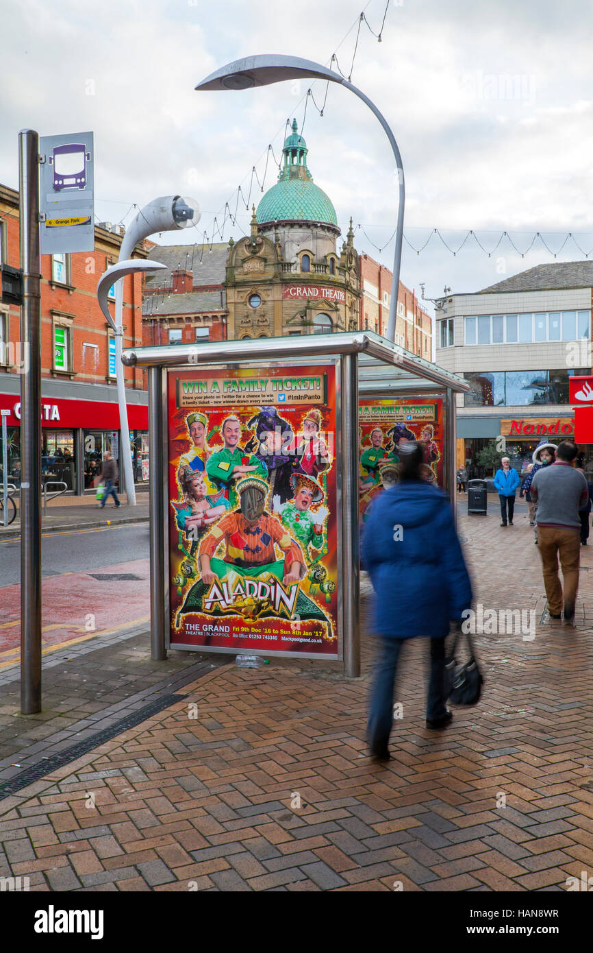 Aladdin Panto Decorated modern Bus Shelter, advertising billboard, stop ...
