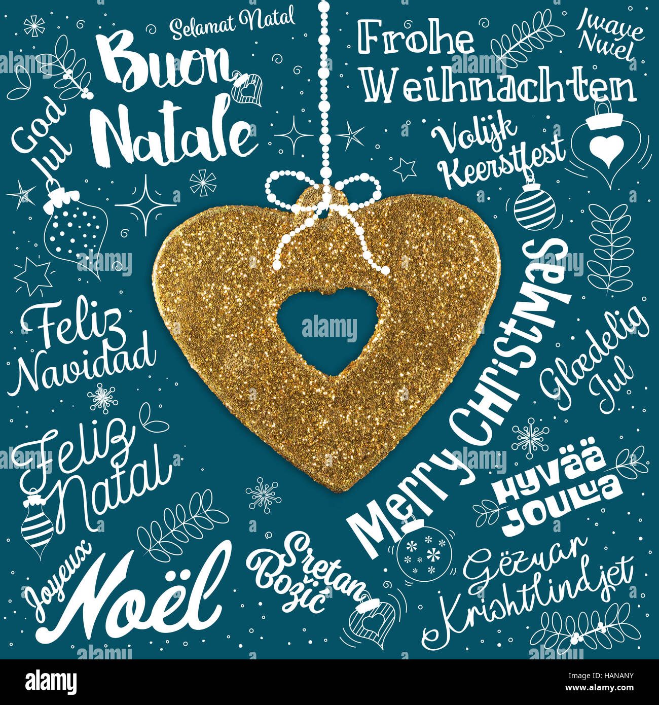 Merry christmas in different languages hi-res stock photography and ...
